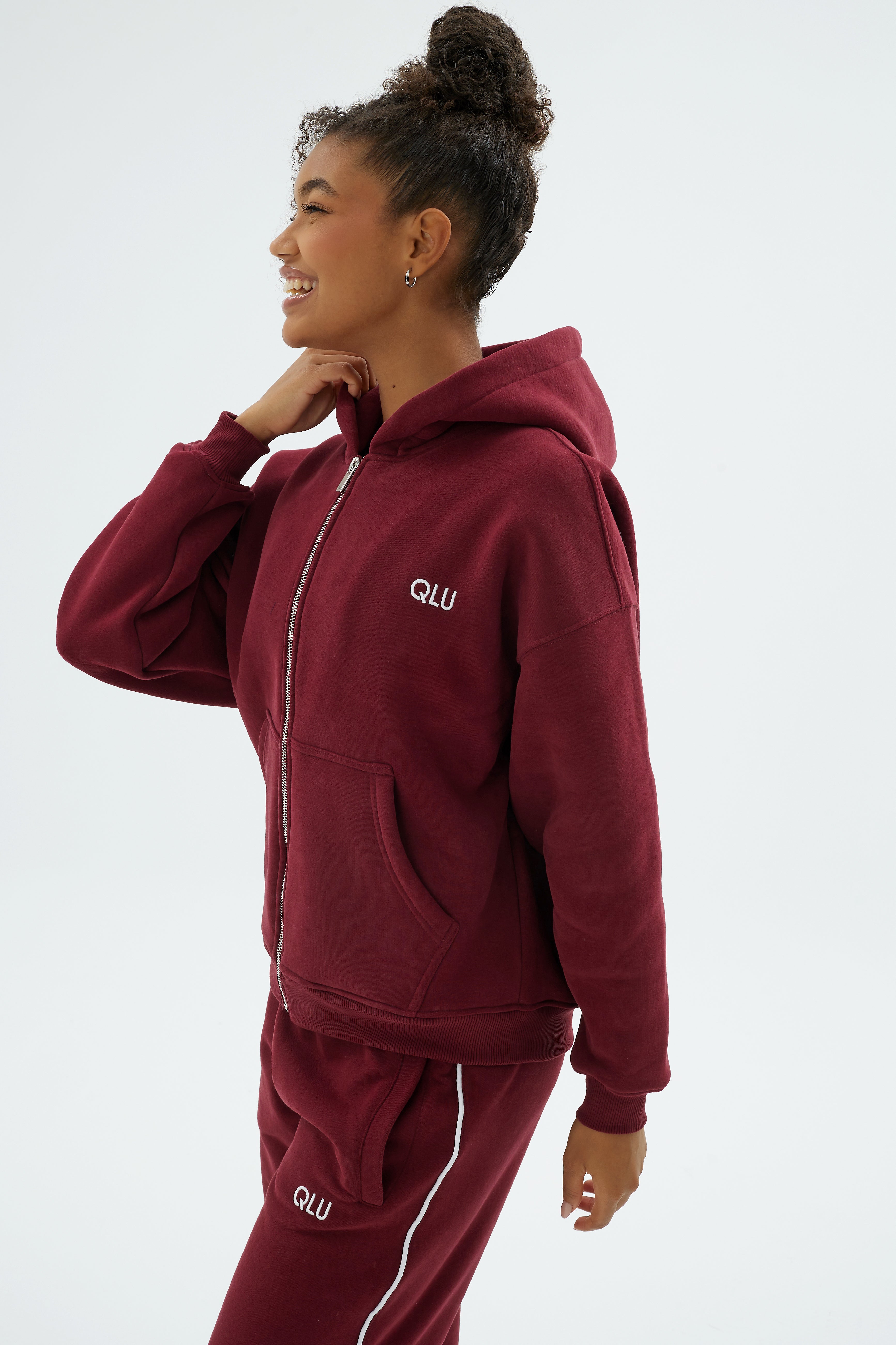 Rise Collection Kadın Zip Jacket – Velvet Red | QLU