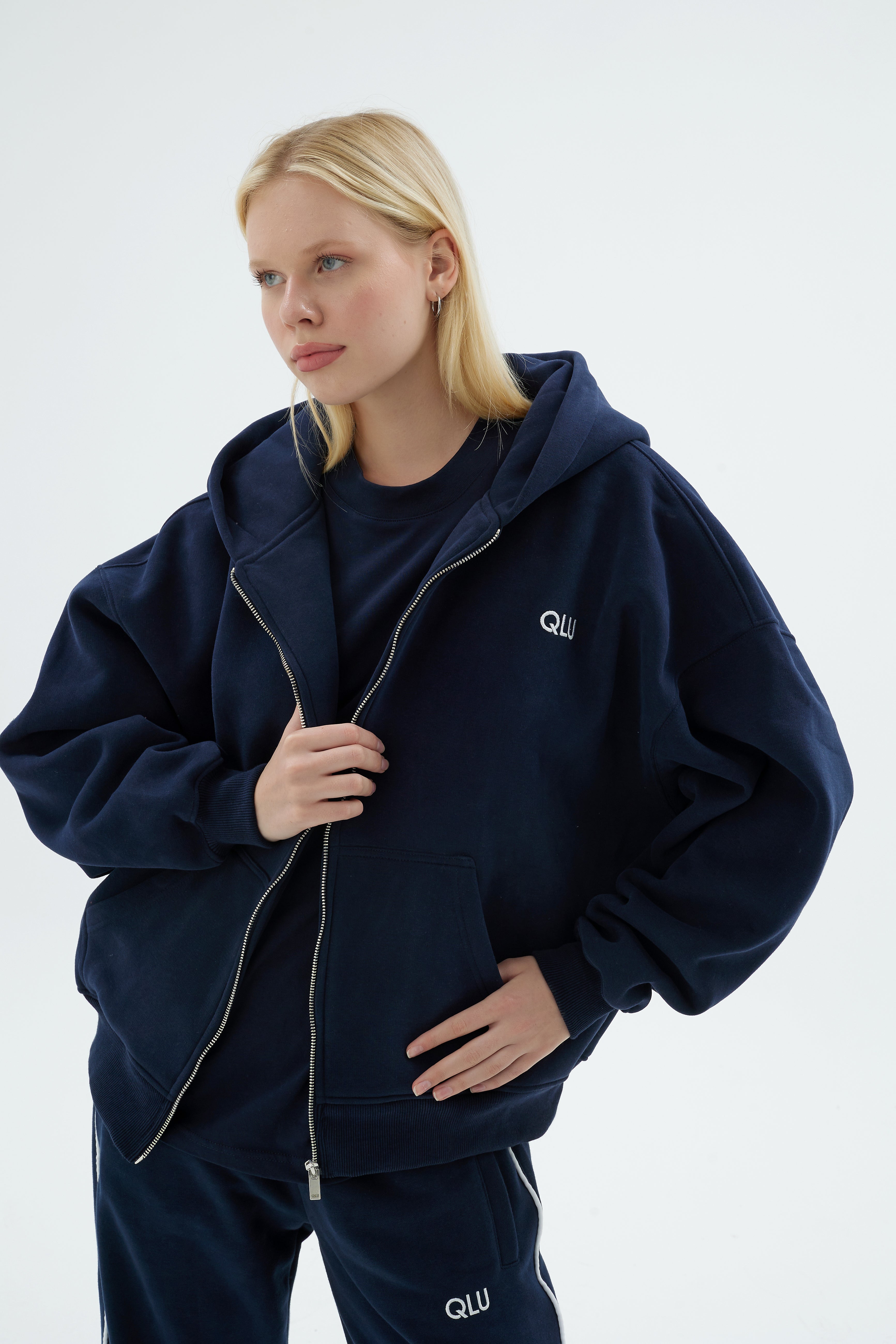 Rise Collection Kadın Zip Jacket – Dark Blue | QLU